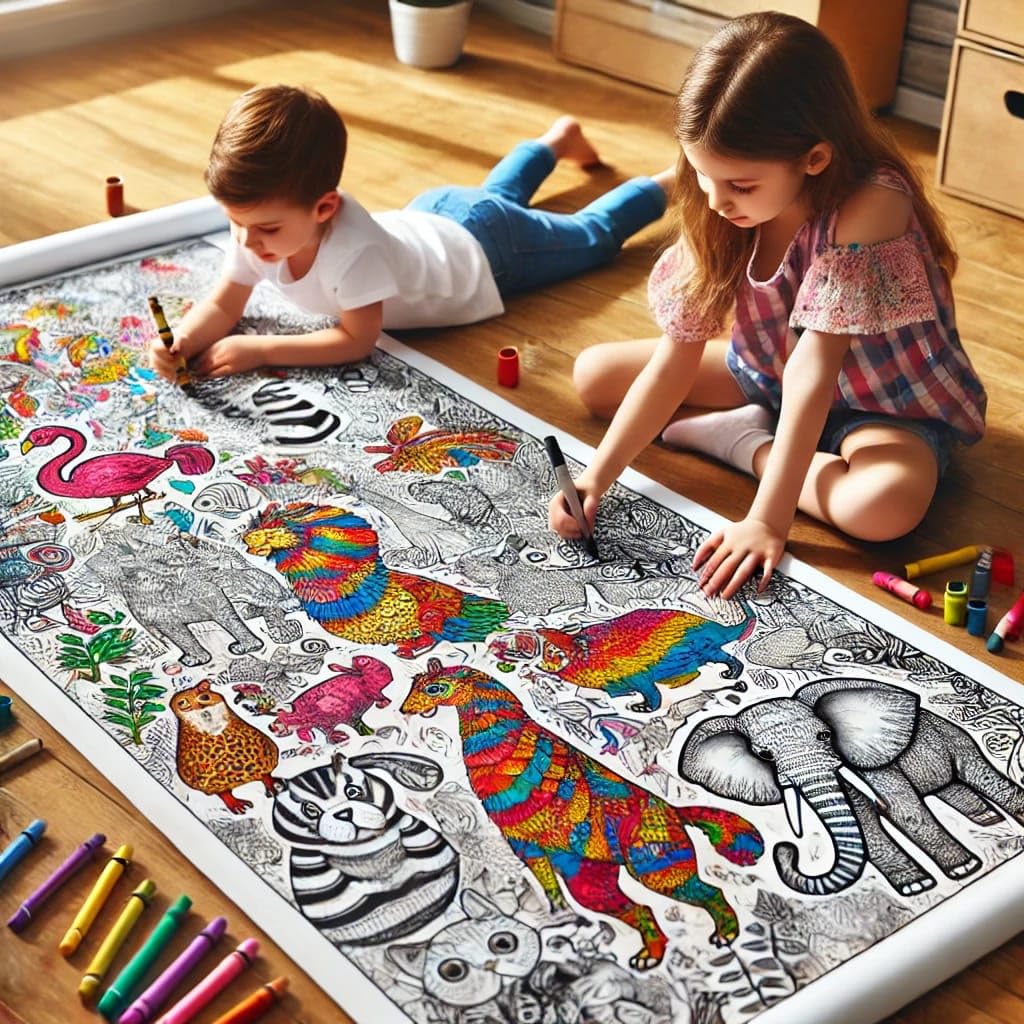 Drawing Colouring Roll sheet for Kids – Bestic